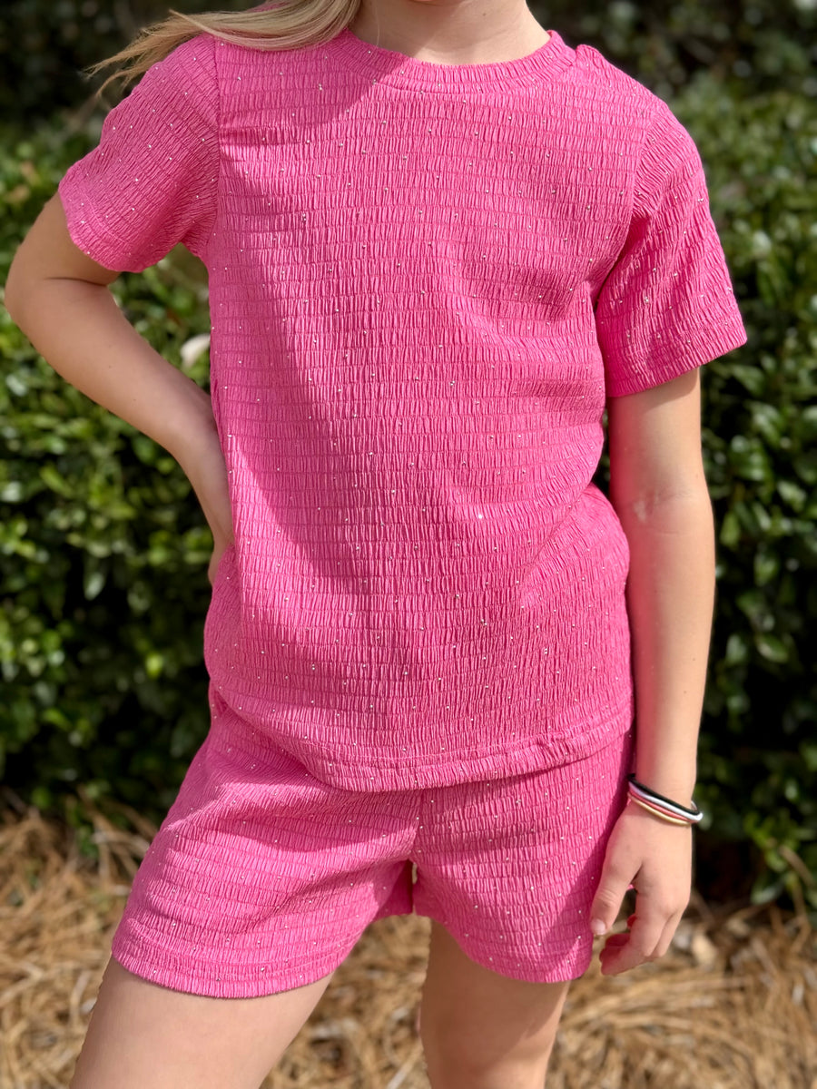 Hot Pink Rhinestone Top/Short Set – WEE the People